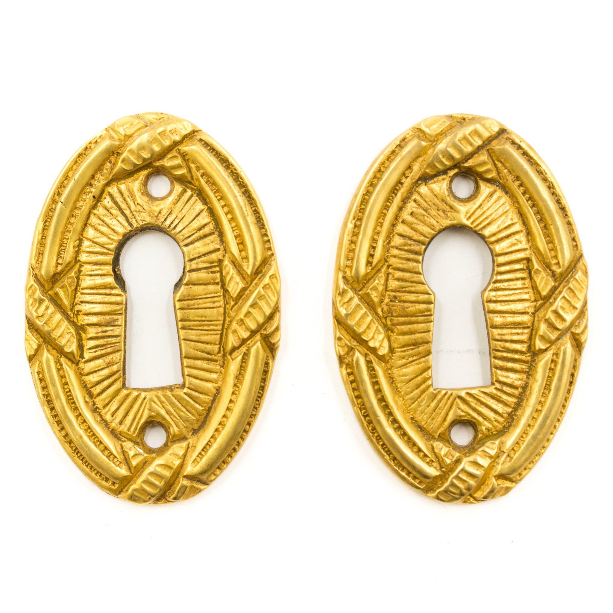 Cast Brass Ribbon and Reed Key Hole Covers - Hippo Hardware & Trading ...